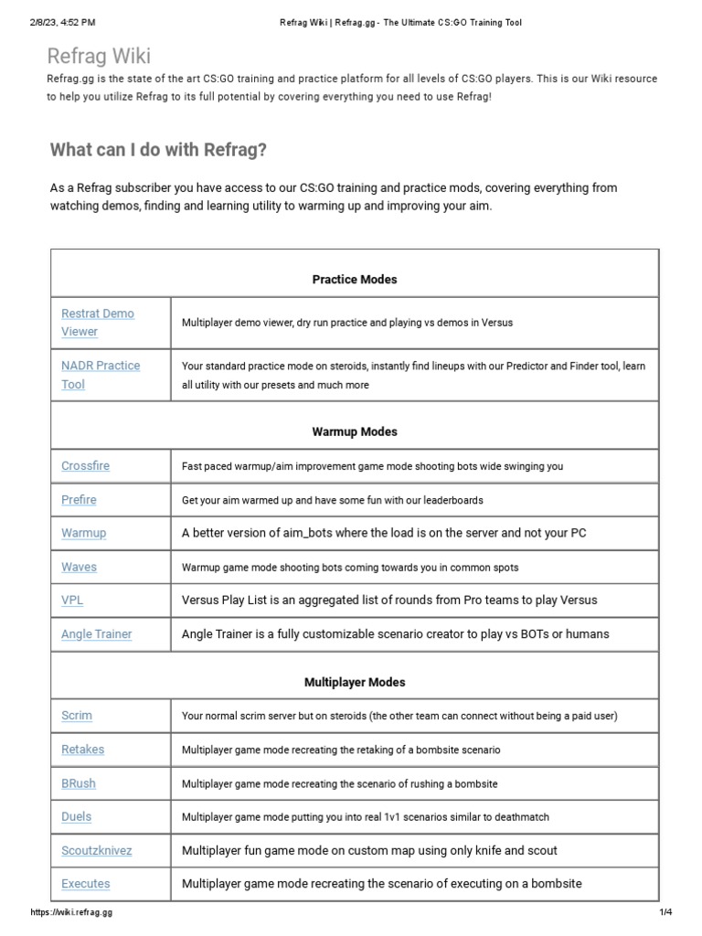 Refrag Wiki - Refrag - GG - The Ultimate CS - GO Training Tool | PDF | Software Development ...