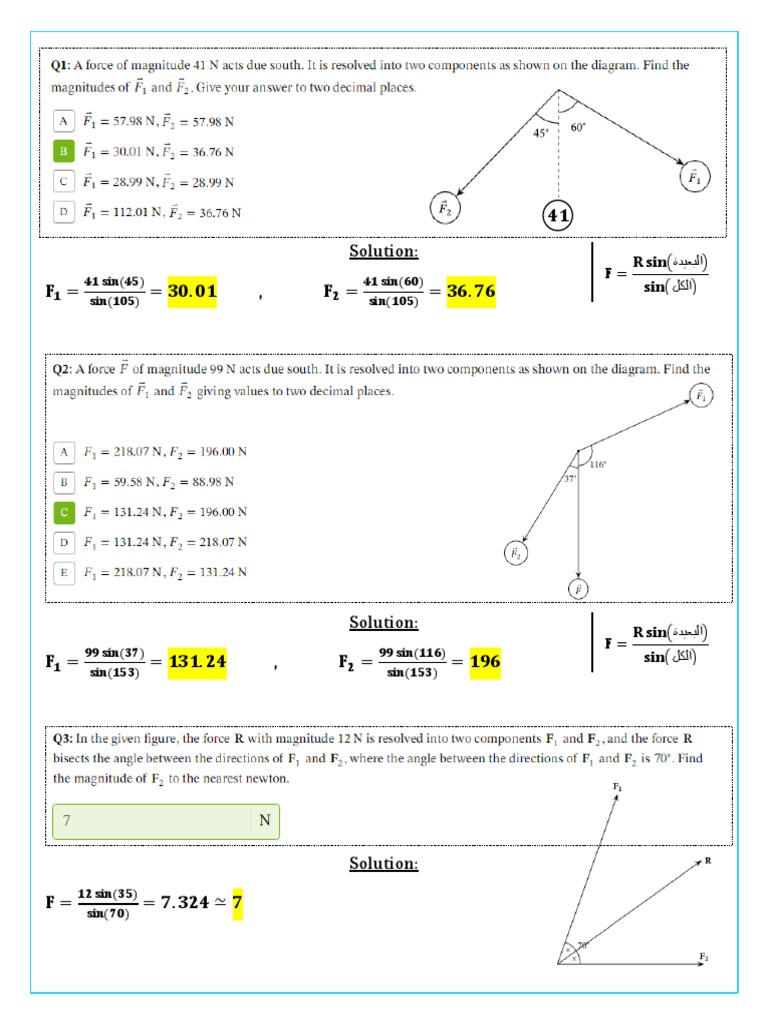 Resolving Forces | PDF | Teaching Methods & Materials