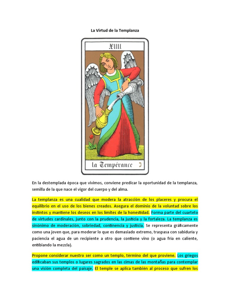 La Virtud de La Templanza | PDF