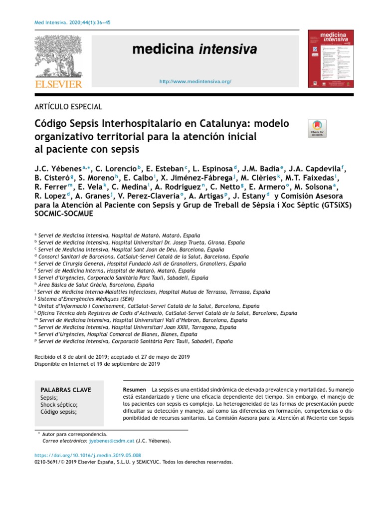 Codigo Sepsis Intrahospitalario 2019 | PDF | Septicemia | Unidad de ...
