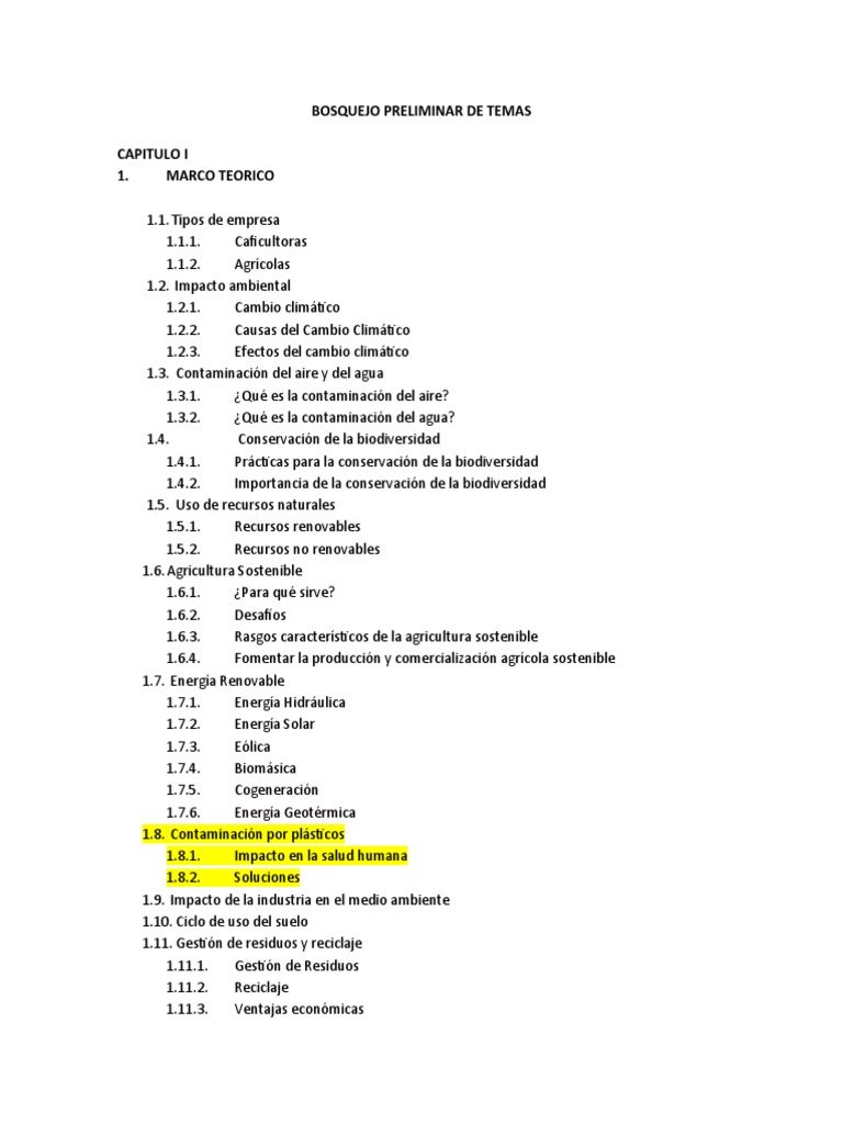 Bosquejo Preliminar de Temas Ambientales | PDF | Salud y bienestar ...