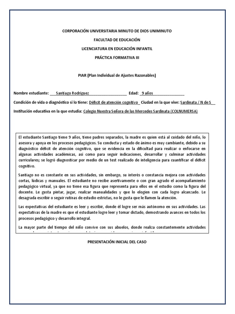 ACT. 6 Formato PIAR | PDF | Aprendizaje | Salón de clases