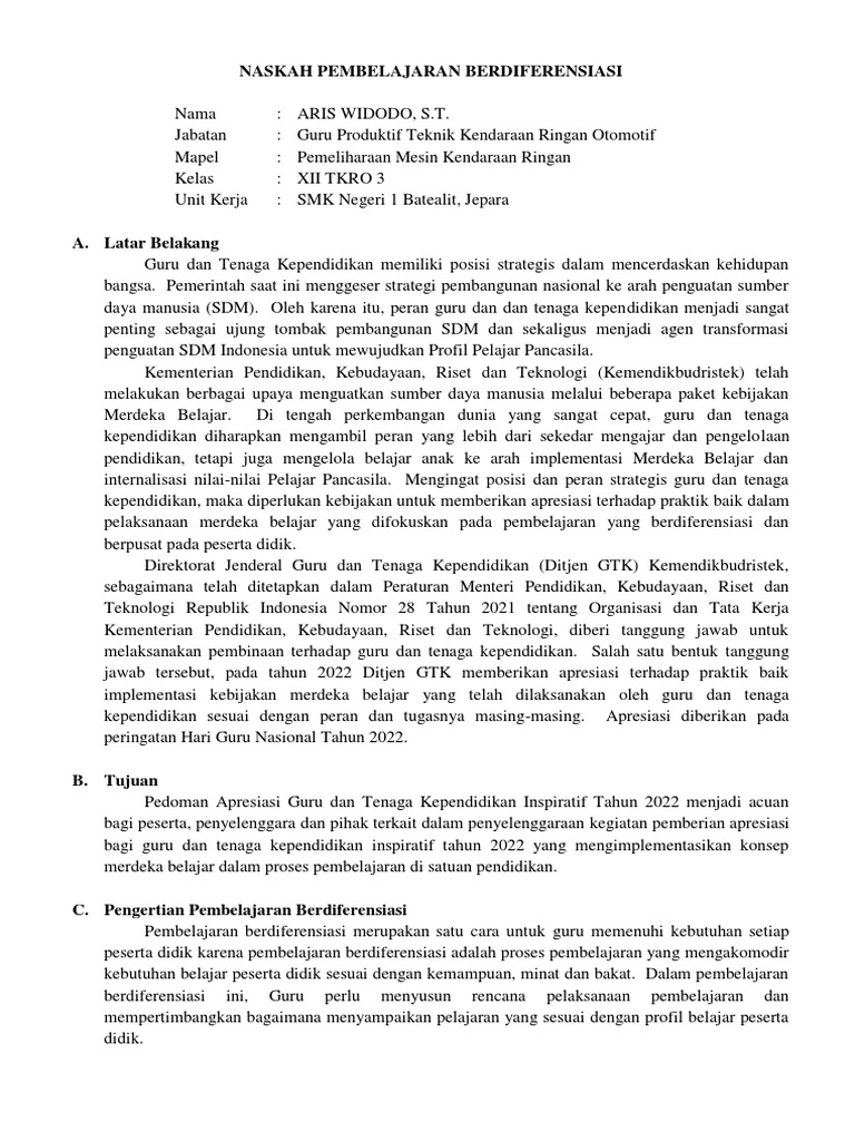 Naskah Pembelajaran Berdiferensiasi | PDF | Bisnis