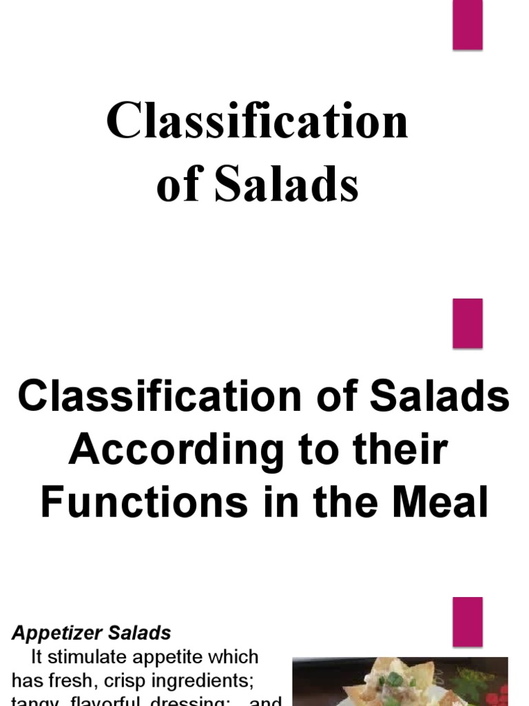 Salad Types & Meal Pairings | PDF | Salad | Meal