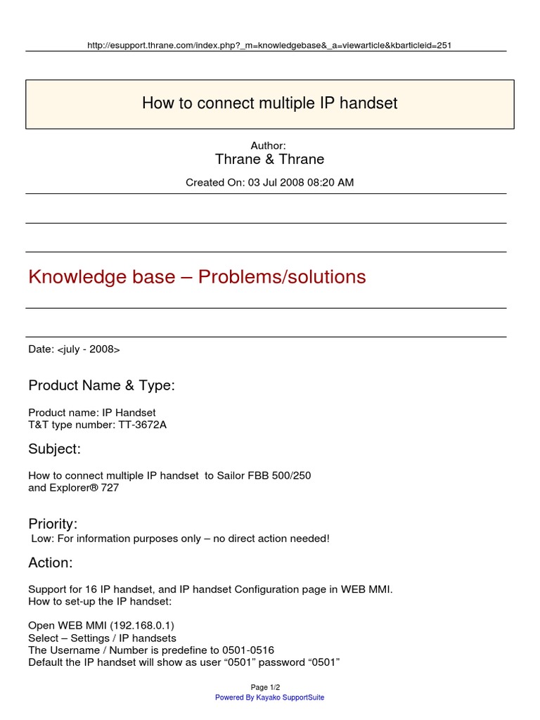 How To Connect Multiple IP Handset | PDF | Ip Address | World Wide Web