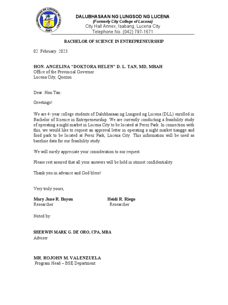 Provincial Engineer Letter | PDF | Business