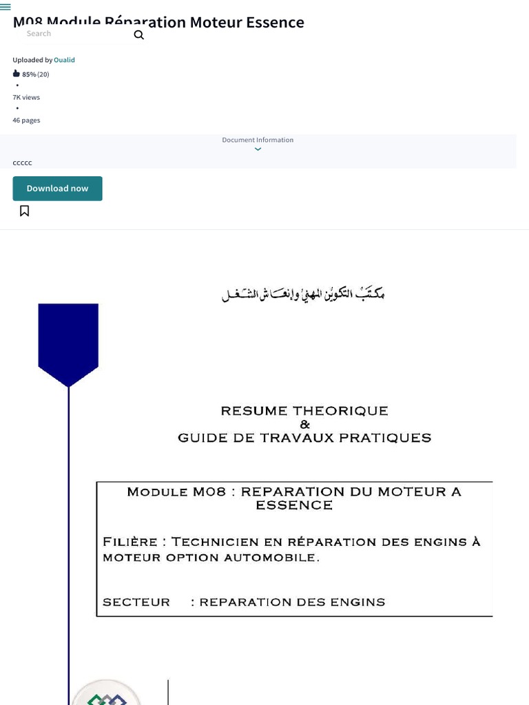 M08 Module Reparation Moteur Essence 1 | PDF