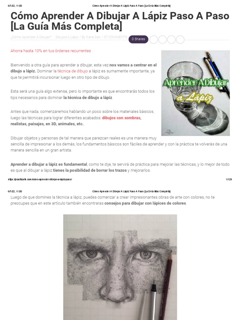 Cómo Aprender A Dibujar A Lápiz Paso A Paso (La Guía Más Completa) | PDF | Lápiz | Dibujo