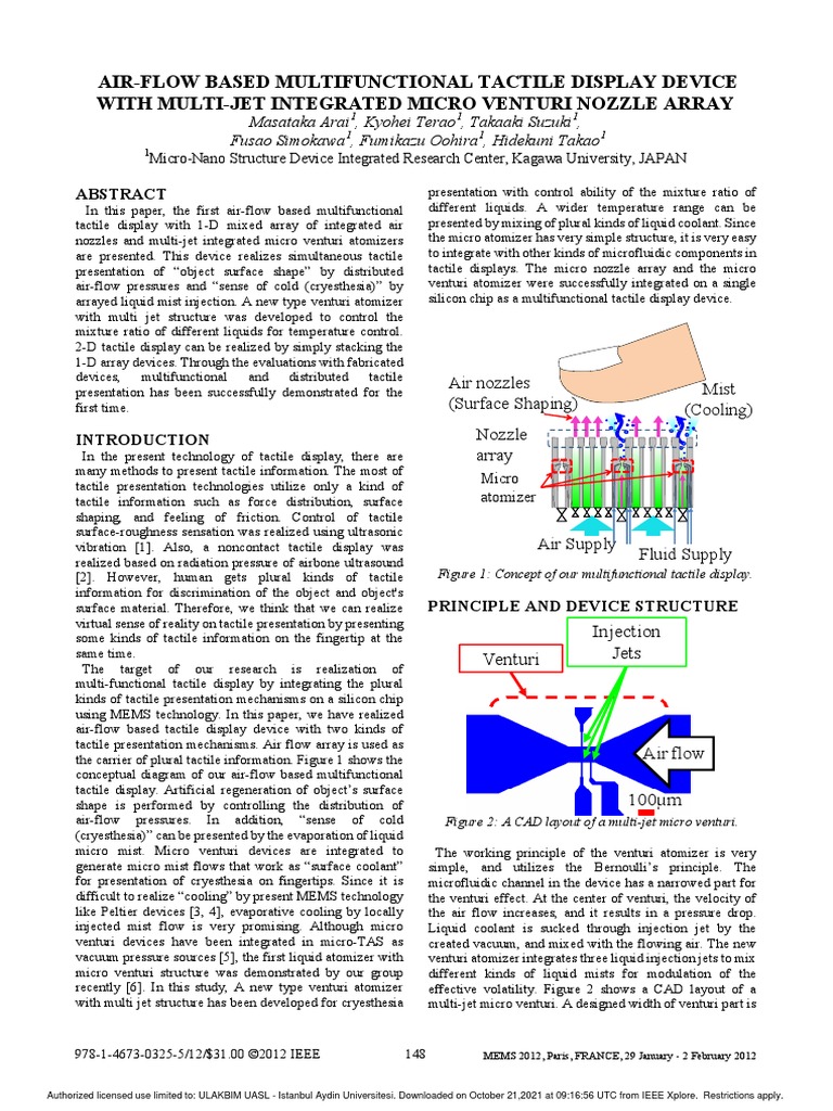 Air-Flow Based Multifunctional Tactile Display Device With Multi-Jet ...