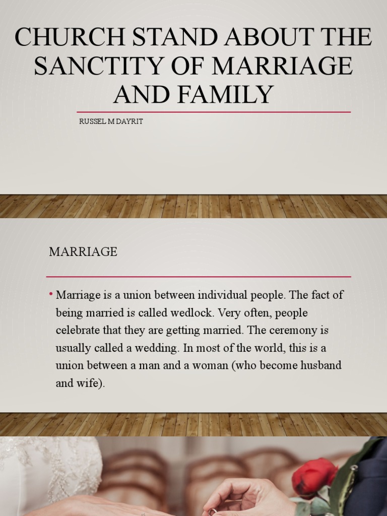 Church Stand About The Sanctity of Marriage and | PDF