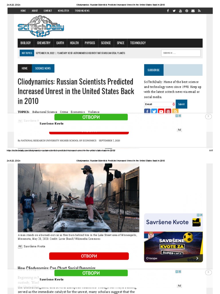 Cliodynamics - Russian Scientists Predicted Increased Unrest in The ...