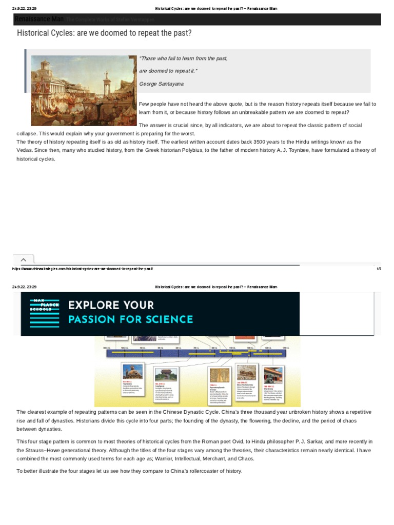 Historical Cycles - Are We Doomed To Repeat The Past - Renaissance Man ...