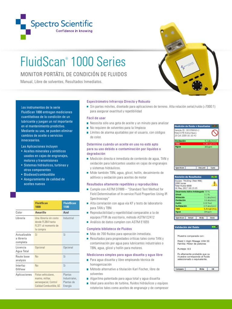 1 Fluidscan Q1000 Español | PDF | Agua | Biodiésel