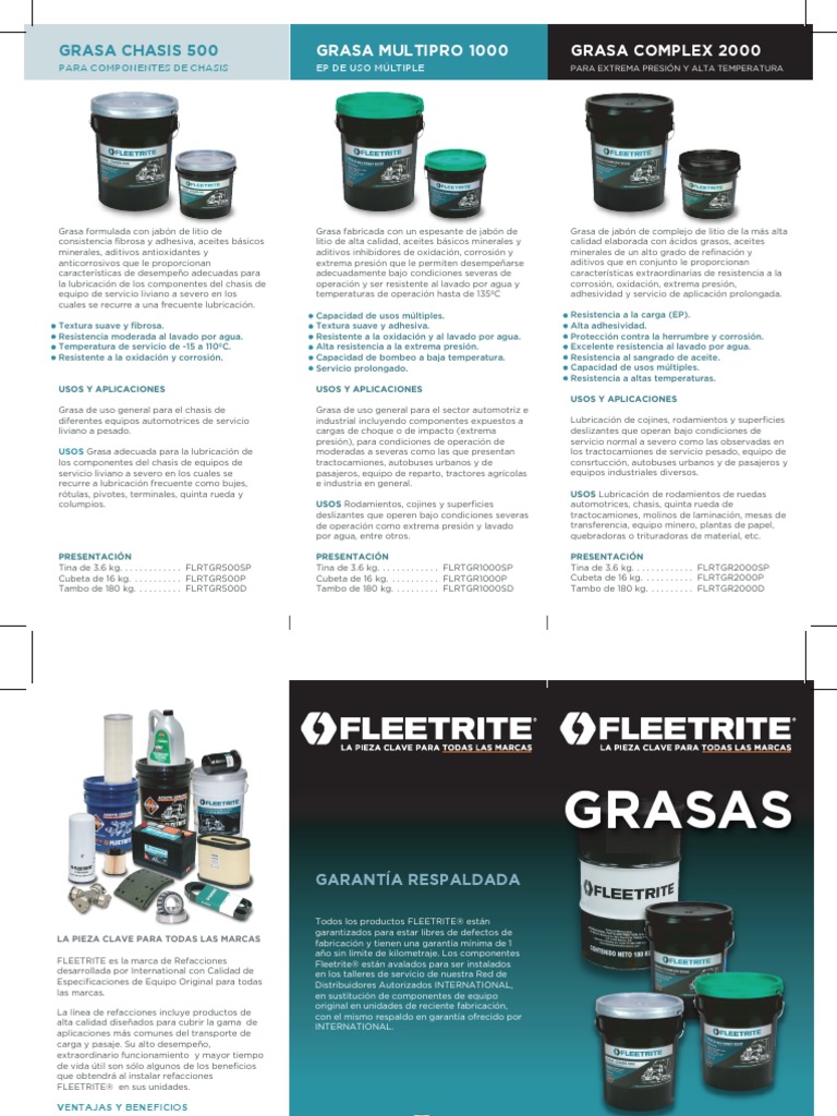 Grasa Fleetrite Complex 2000 | PDF | Ciencias fisicas | Materiales