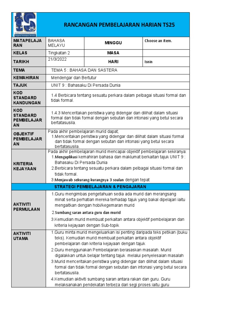 Tema 5 - Bahasa Dan Sastera | PDF