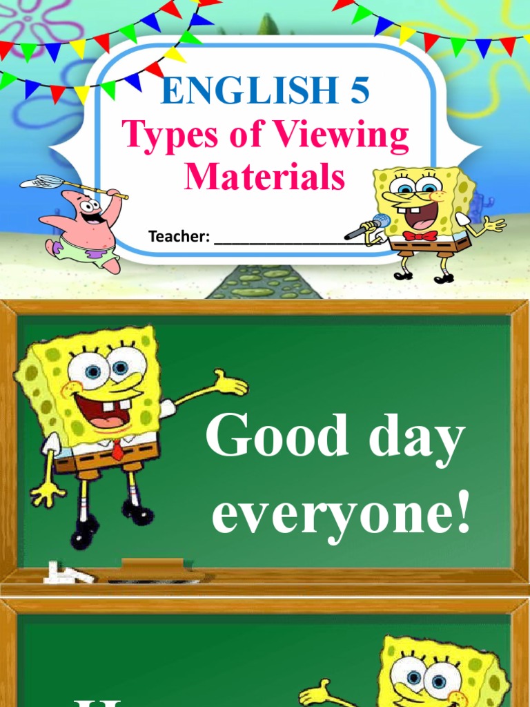 Cot Powerpoint English 5-Types of Viewing Materials 1 | PDF