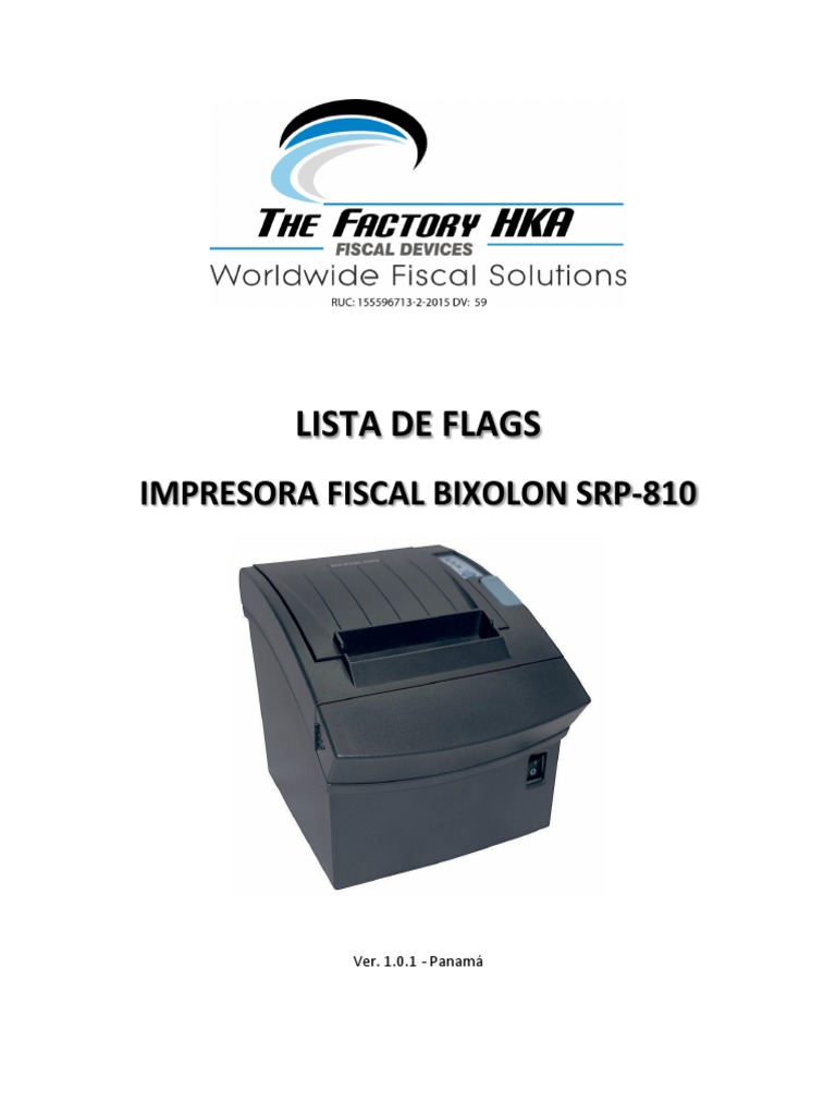 Lista de Flags Impresora Bixolon SRP-810 v-1.0.1 | PDF