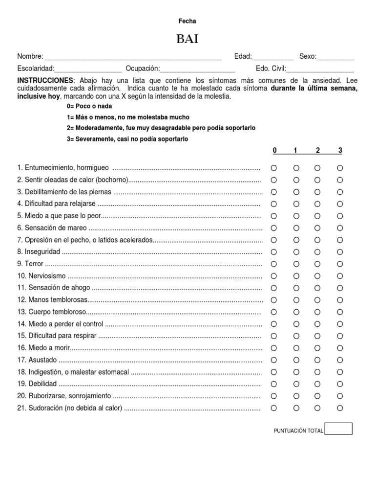Evaluación de Ansiedad y Depresión | PDF | Depresión (estado de ánimo)