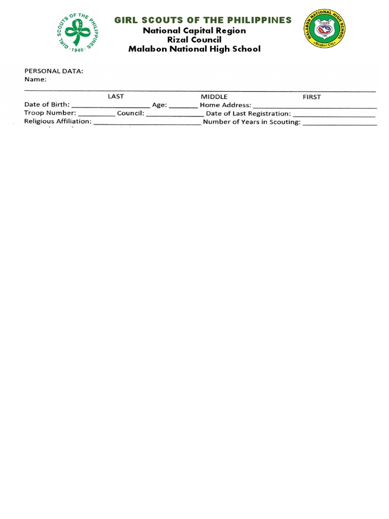 Girl Scouts of The Philippines Parents Consent | PDF