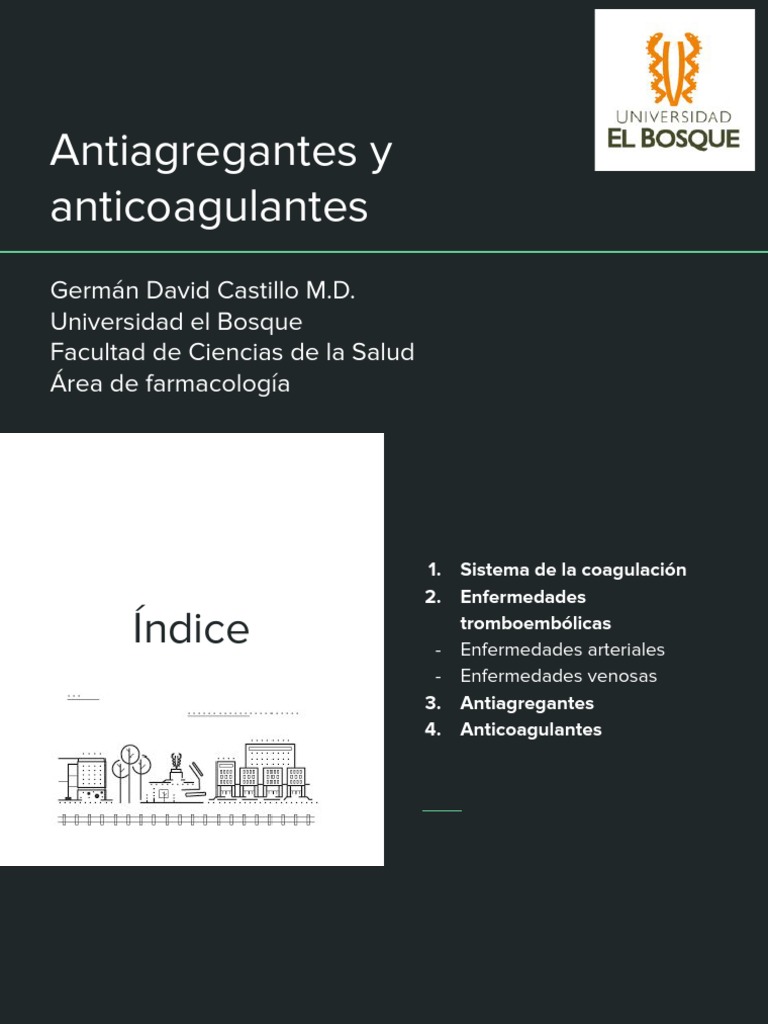 17 Antiagregantes y Anticoagulantes | PDF | Coagulación | Plaqueta
