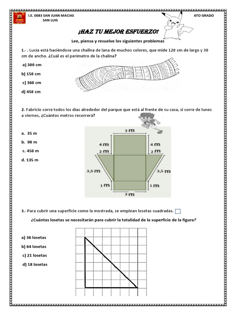 Problemas Matemáticos 6to Grado | PDF