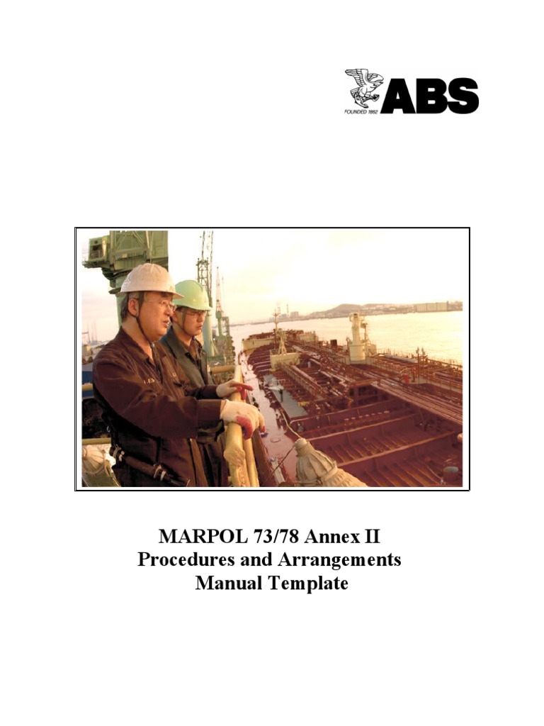Marpol Annex II P&a Manual | PDF | Transport | Nature