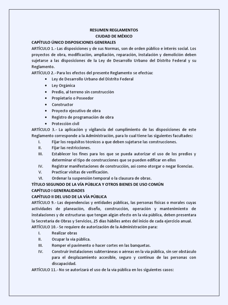 Resumen Reglamentos | PDF | Planificación urbana | Regulación