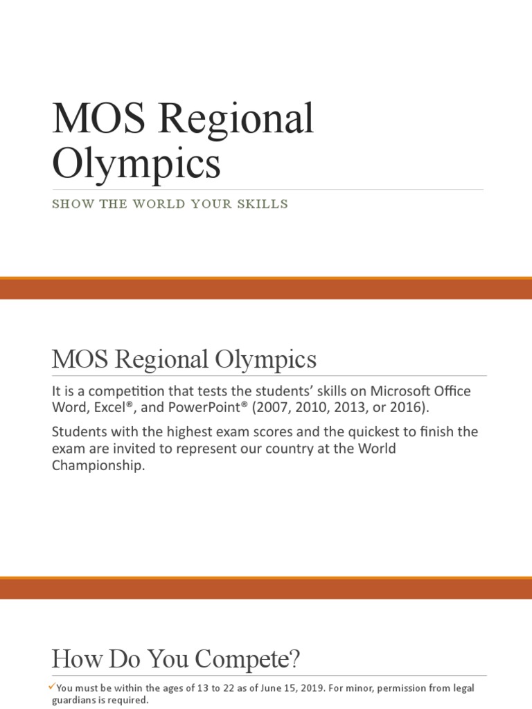 MOS Regional Olympics | PDF