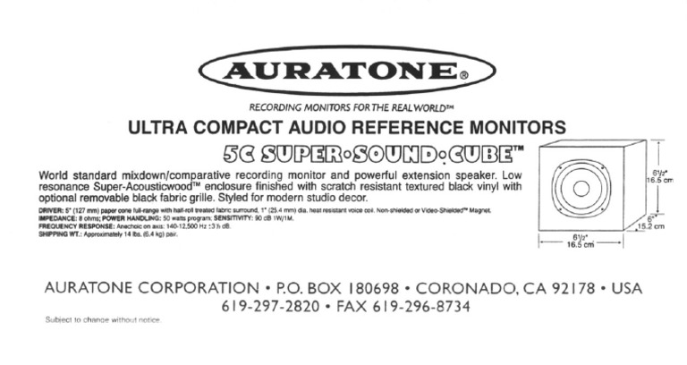 Auratone 5c | PDF