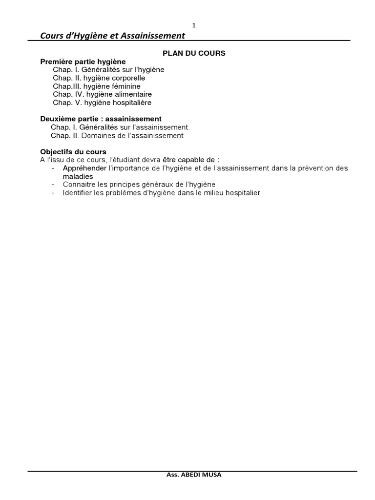 Hygiene Corporelle | PDF | Infection | Hygiène