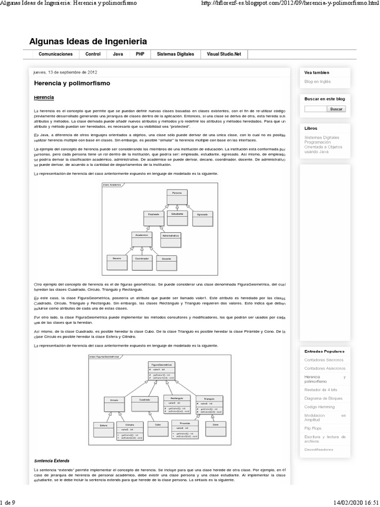 Algunas Ideas de Ingenieria - Herencia y Polimorfismo | PDF | Herencia ... Algunas Ideas de Ingenieria - Herencia y Polimorfismo | PDF | Herencia ...