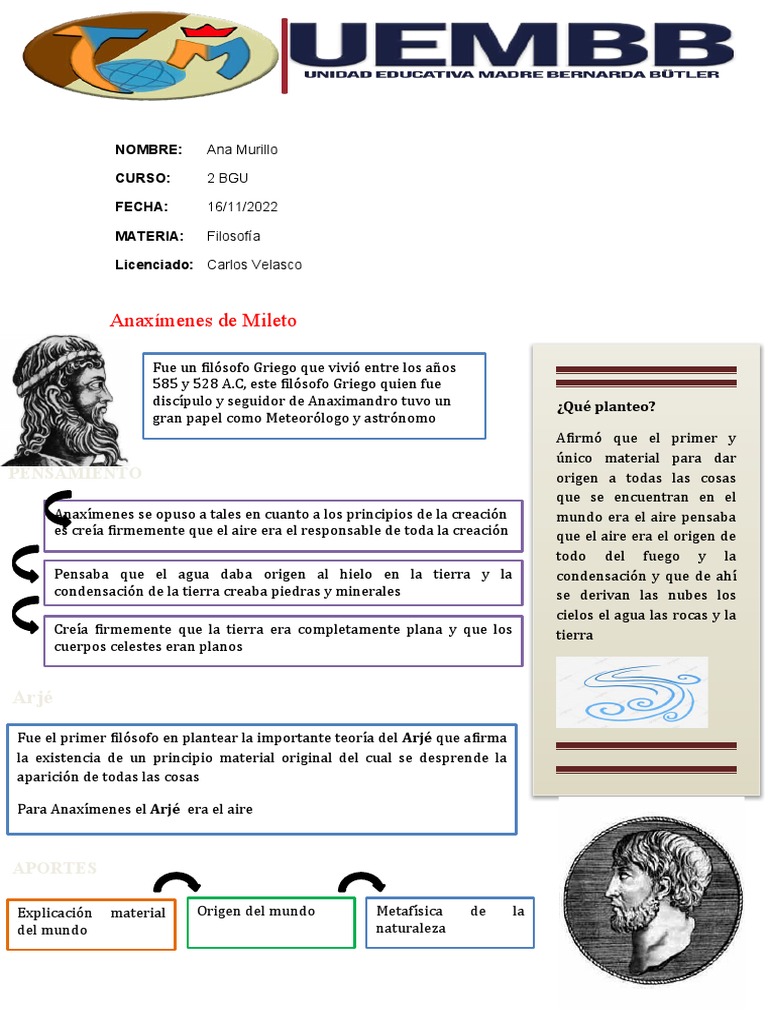 Anaxímenes: Filosofía del Aire y Creación | PDF