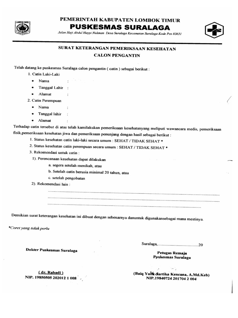 Form Suket Catin | PDF