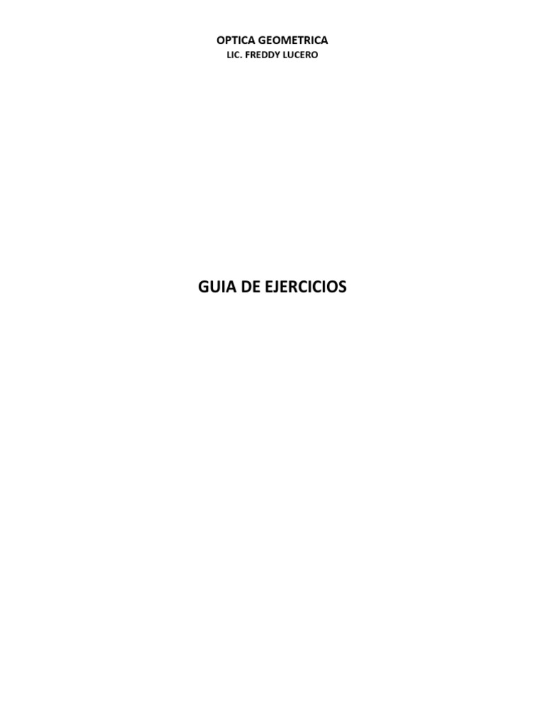 Guia de Ejer Fisica 1 Unerg | PDF | Óptica | Refracción