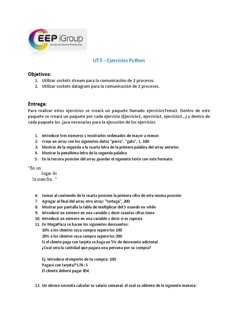 Ejercicios Python | PDF | Informática