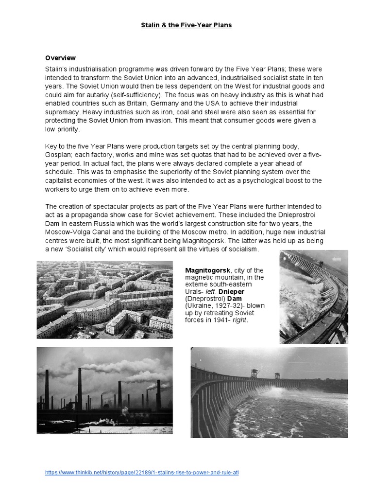 Five-Year Plans Summaries | PDF | Soviet Union | World Politics