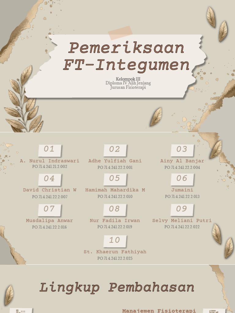 Kelompok 2. Pemeriksaan Integumen | PDF