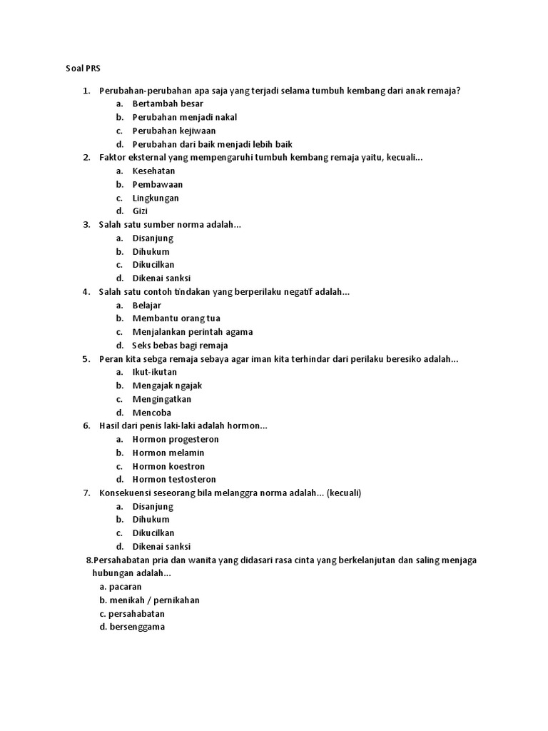 Soal PRS | PDF
