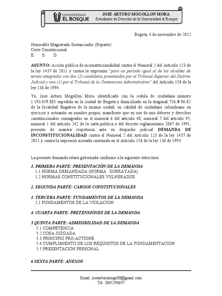 Demanda De Inconstitucionalidad Contra El Cpaca Pdf Alcalde 2297