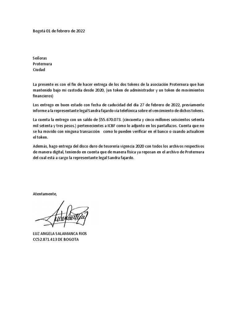 Carta Junta Directiva | PDF