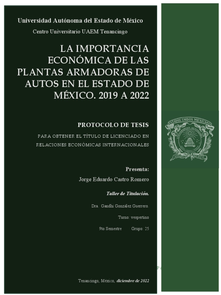 Protocolo Corregido Jorge Eduardo Castro | PDF | México | Macroeconómica