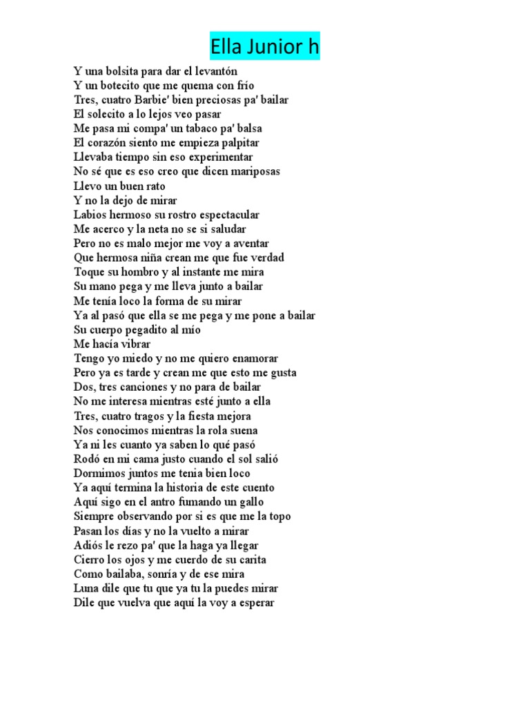 Letra de "Ella" de Junior H | PDF | Arte