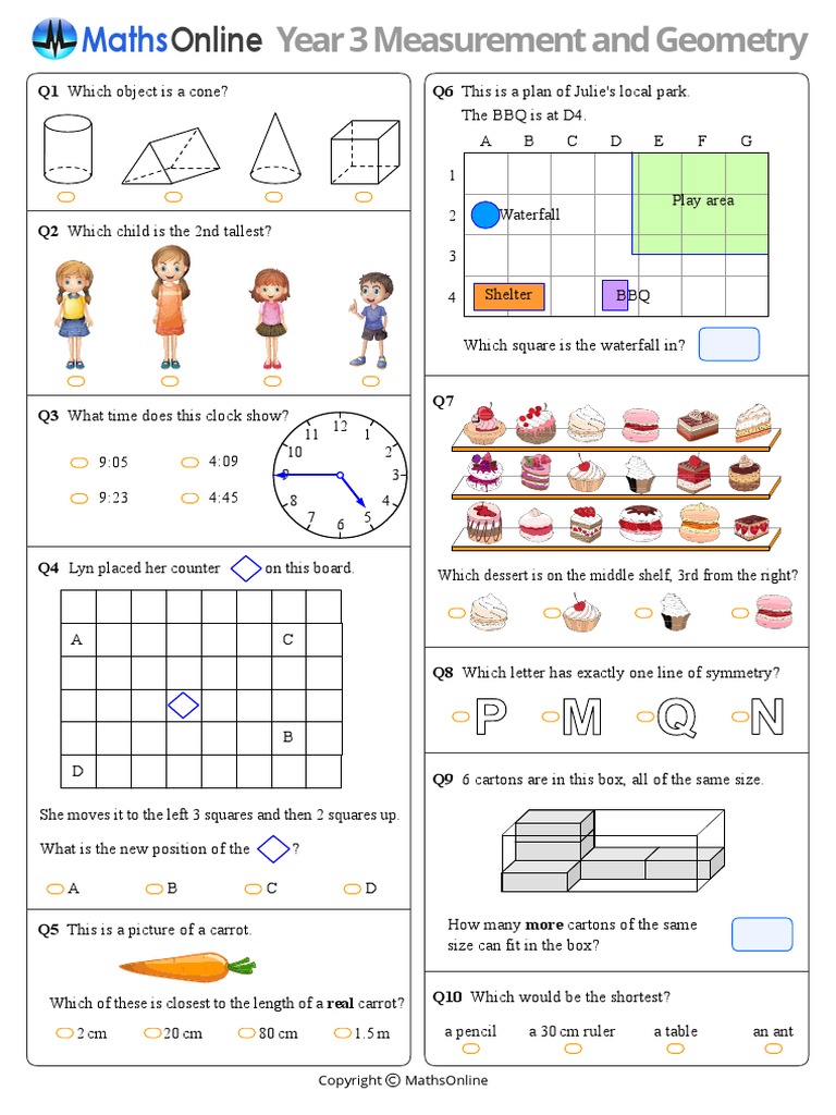 Year3 Revision Measurement and Geometry Questions | PDF | Geometry ...