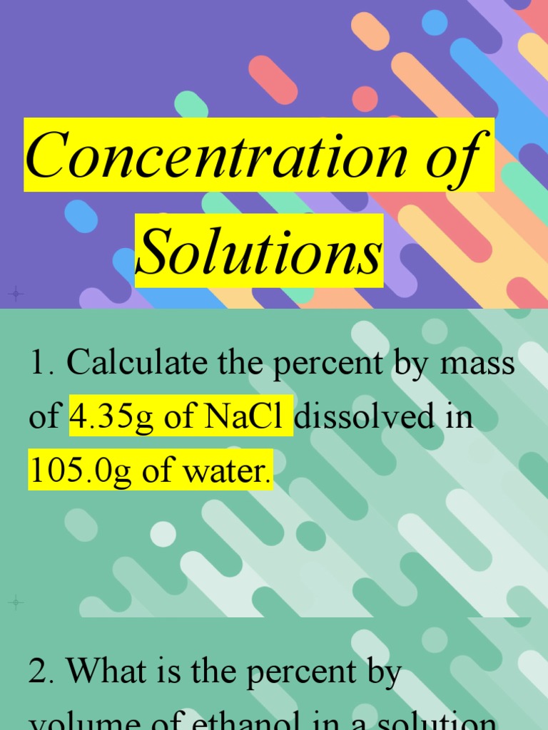 Concentration of Solutions | PDF