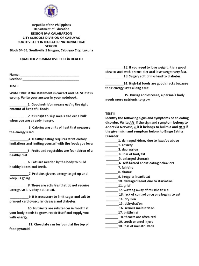 Nutrition Exam Questions and Answers | PDF | Diet & Nutrition | Diet ...