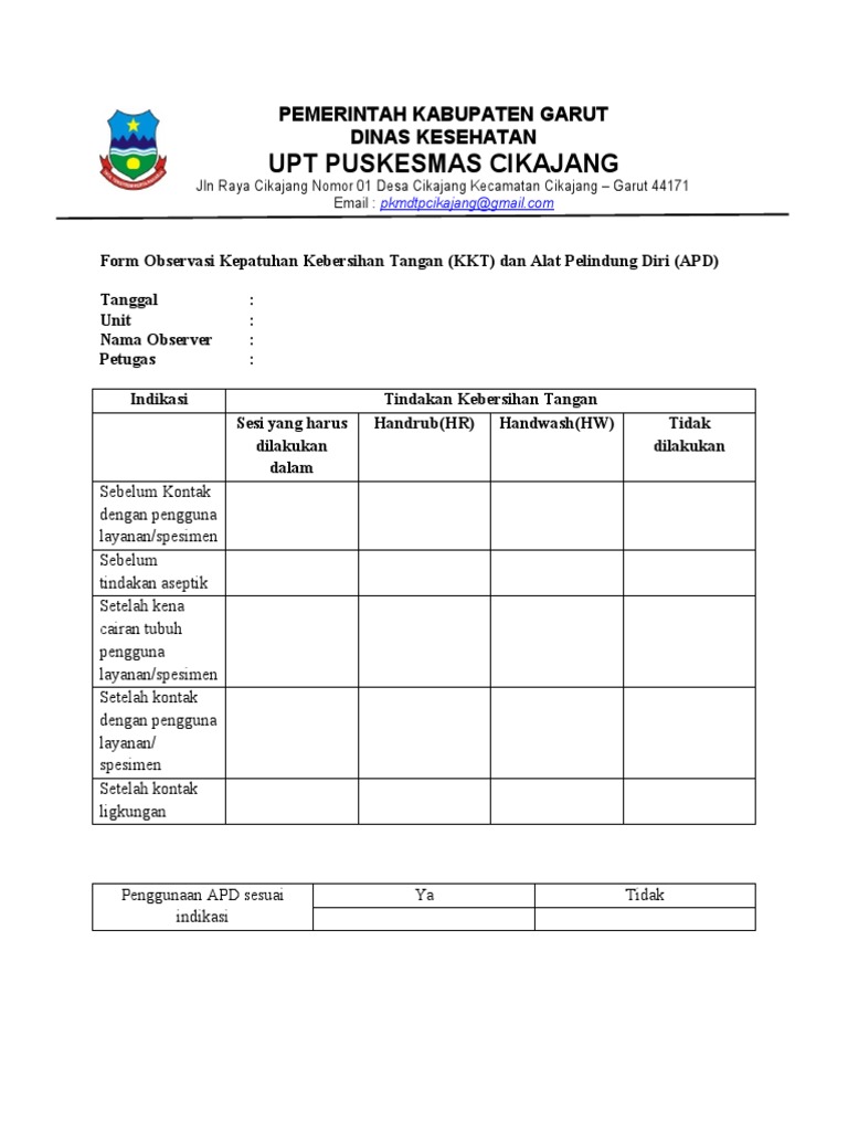 Form KKT Dan Apd Ppi PKM Cikajang | PDF