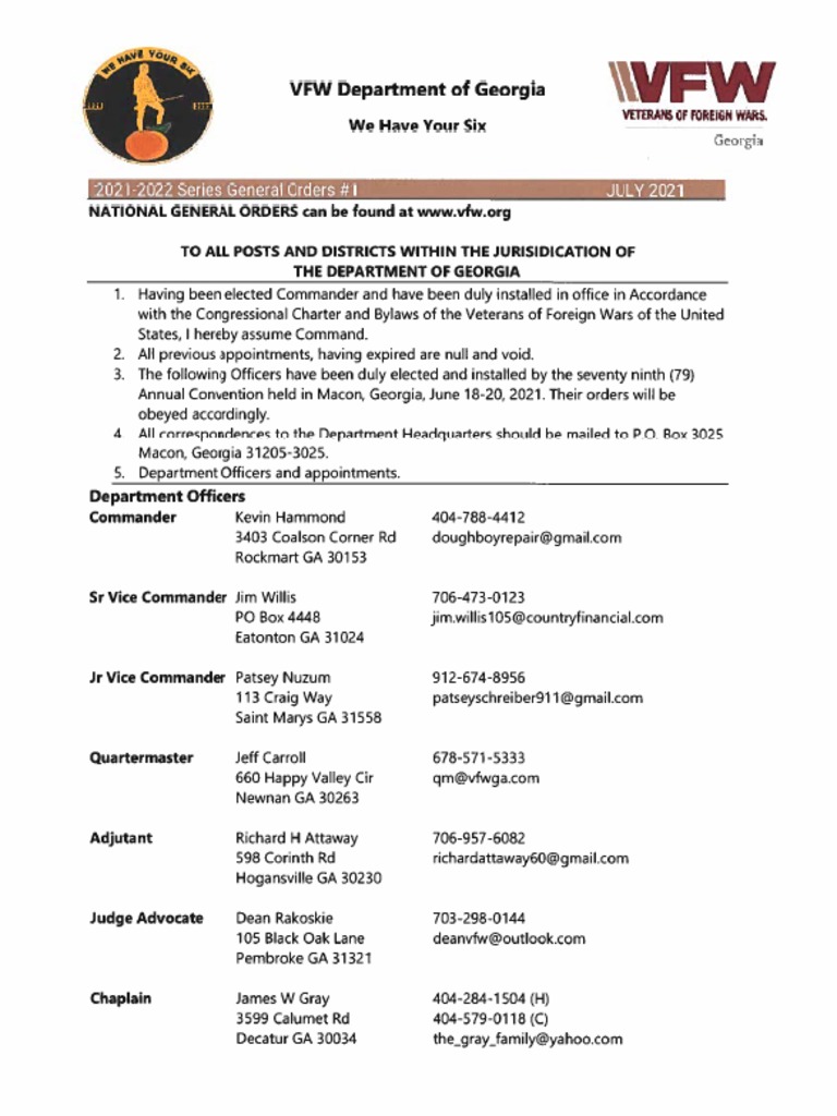 General Order 1 July 2021 Updated | PDF