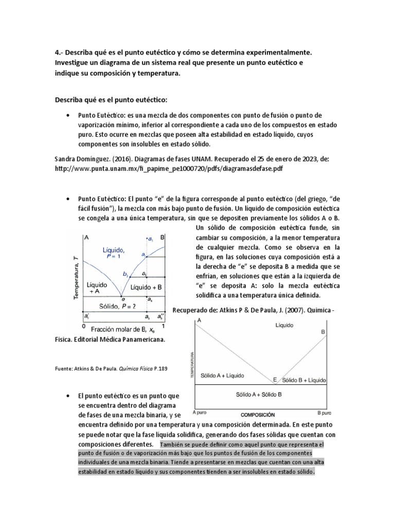 Definición y análisis del punto eutéctico | PDF | Fase (materia ...