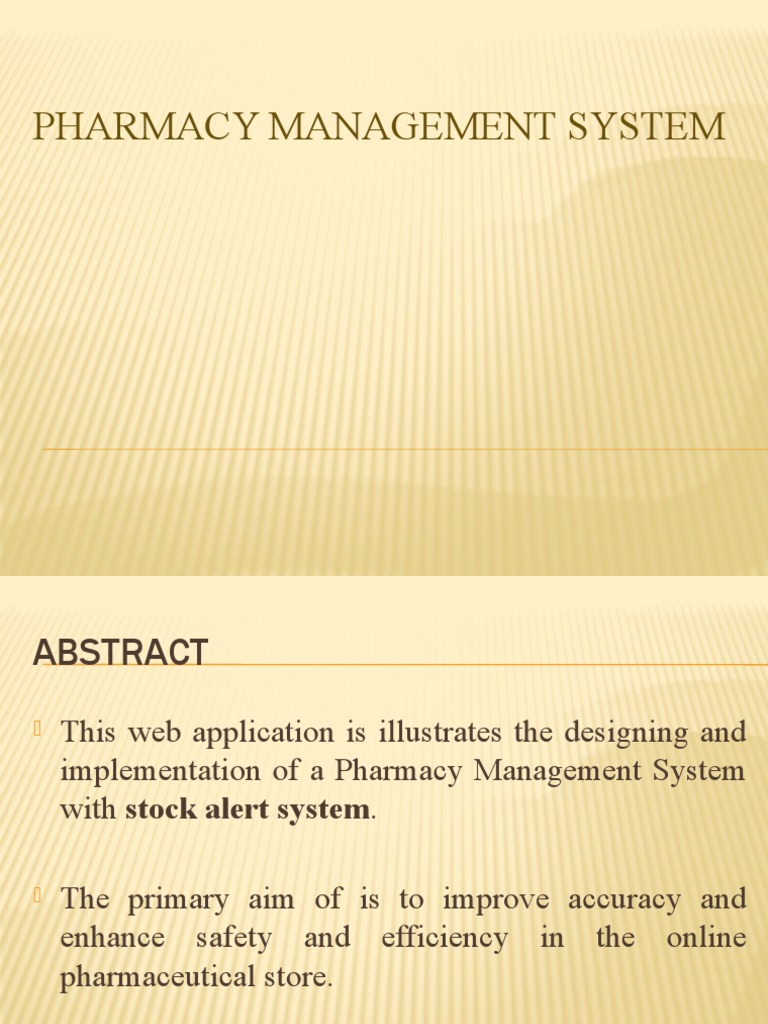 Pharmacy Management System | PDF | Pharmacy | Databases