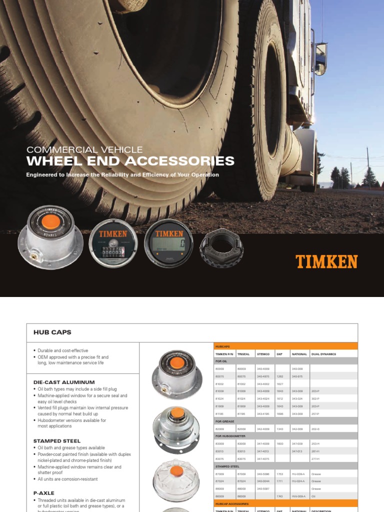 Timken Commercial Vehicle Wheel End Accessories Brochure 10933 | PDF ...